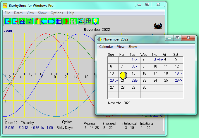 Biorhythms for Windows